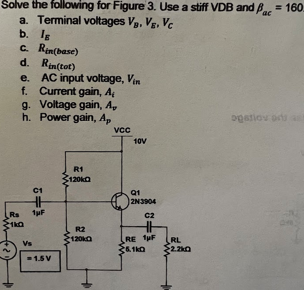Solved Solve the following for Figure 3 . Use a stiff VDB | Chegg.com