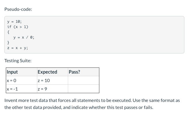 Solved Give more test cases that improve test coverage and | Chegg.com