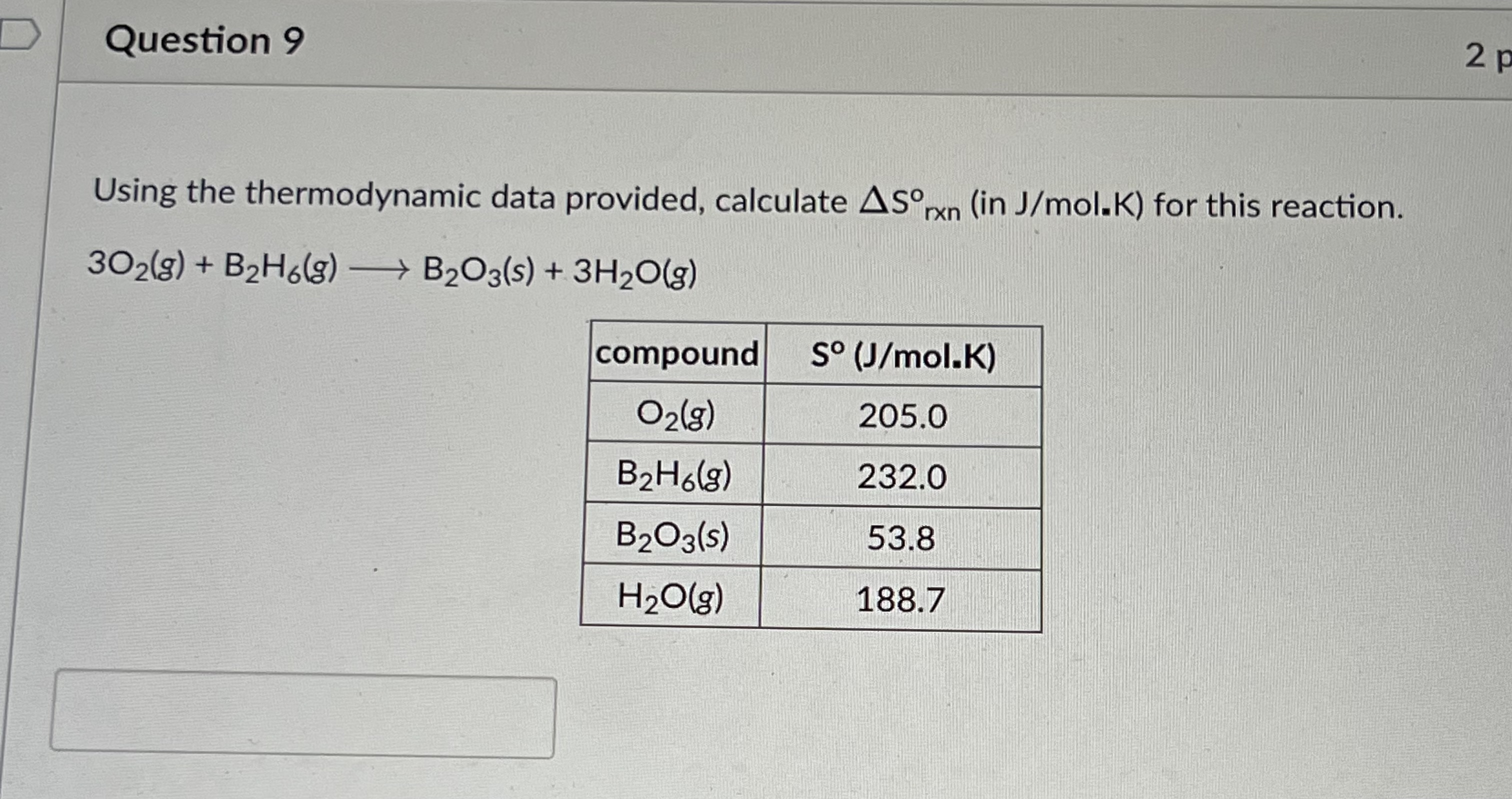 Solved Using the thermodynamic data provided, calculate | Chegg.com