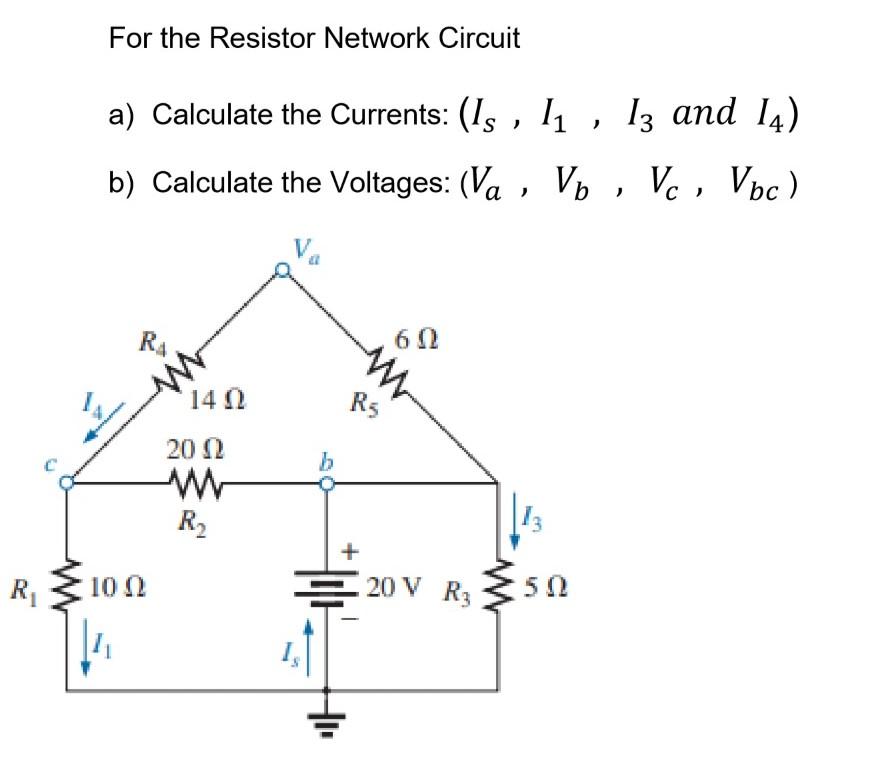 Solved For the Resistor Network Circuit a) Calculate the | Chegg.com