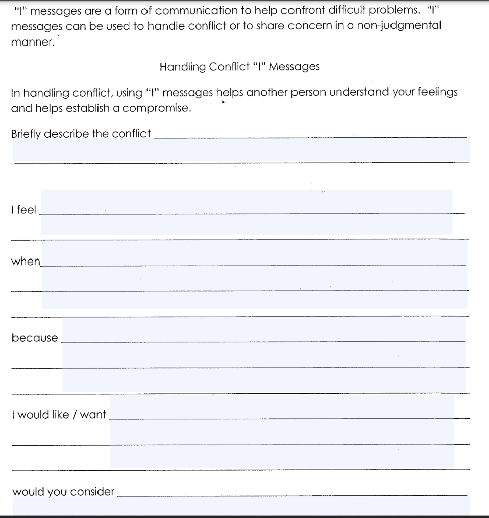 Solved "I" messages are a form of communication to help | Chegg.com