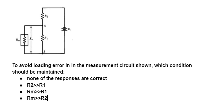 Solved To avoid loading error in In the measurement circuit | Chegg.com