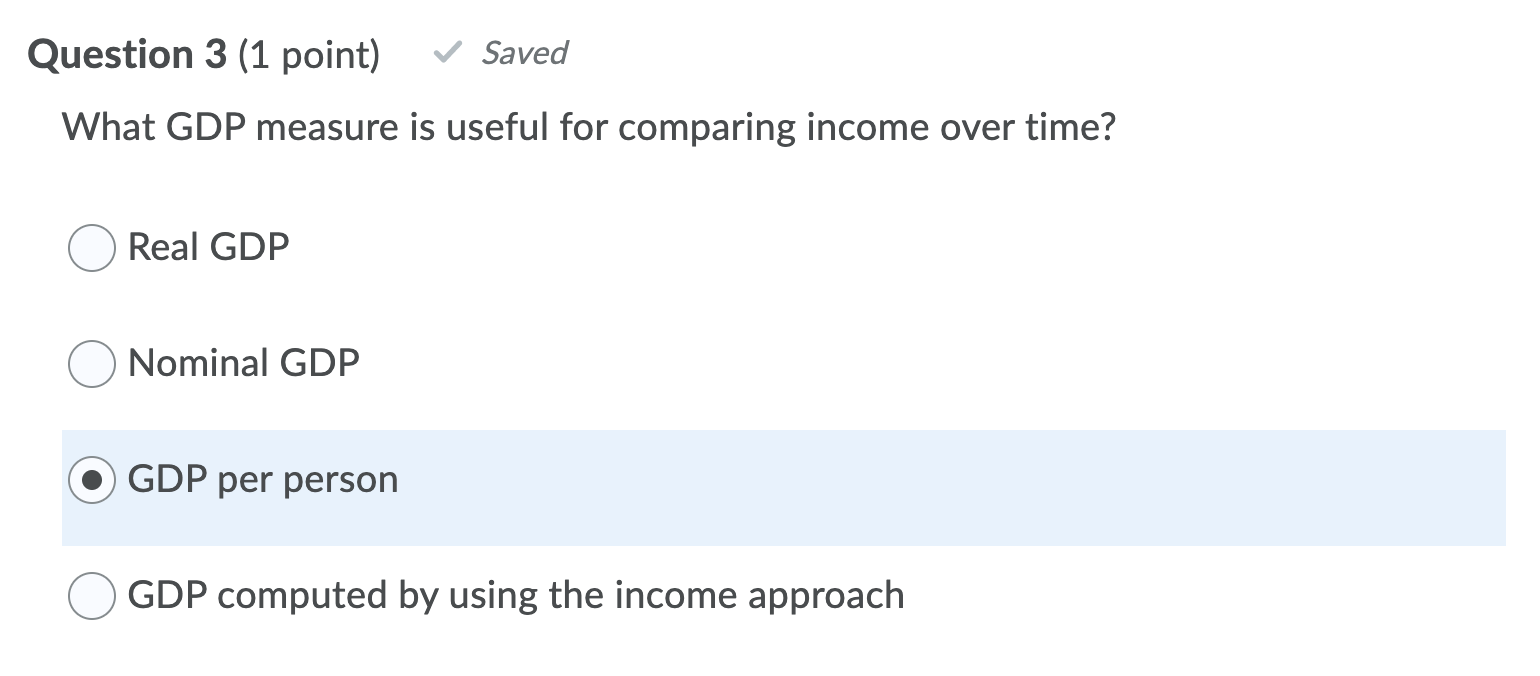 Solved For all its uses, GDP is an imperfect measure. | Chegg.com