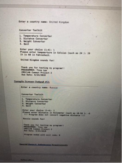 Solved CMSC 140 Programming Project 2 Chapter Covered: . • | Chegg.com