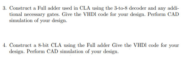 Solved 3. Construct a Full adder used in CLA using the | Chegg.com