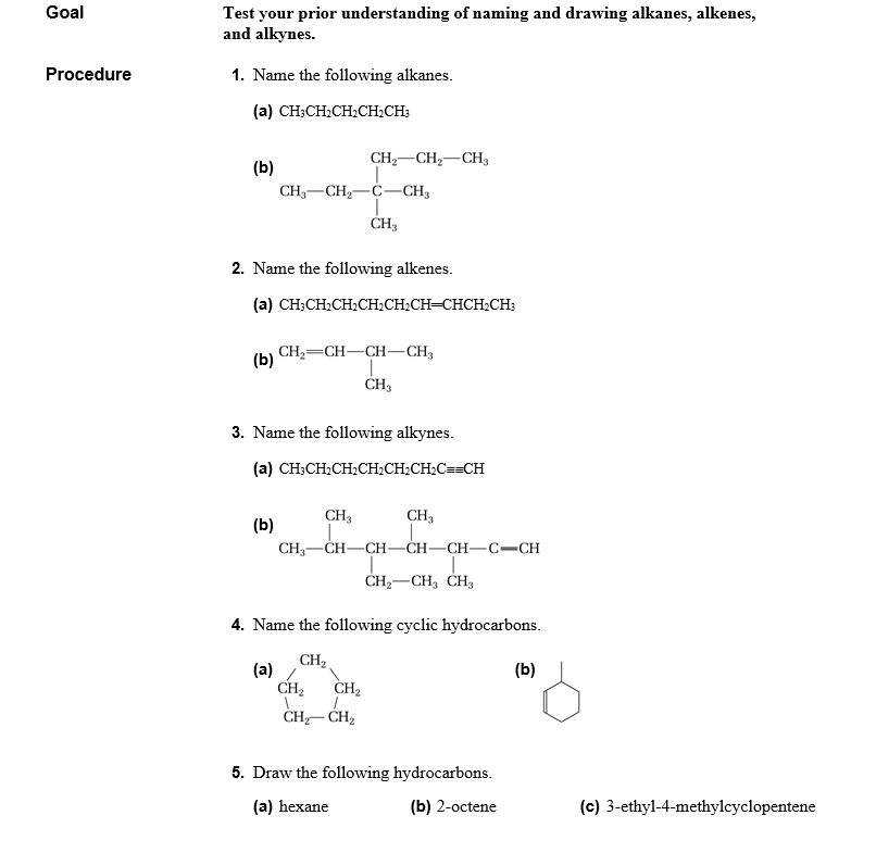 Solved Goal Test your prior understanding of naming and | Chegg.com