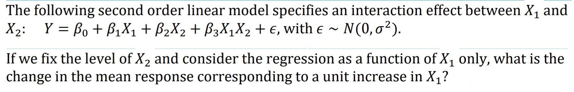 Solved The following second order linear model specifies an | Chegg.com