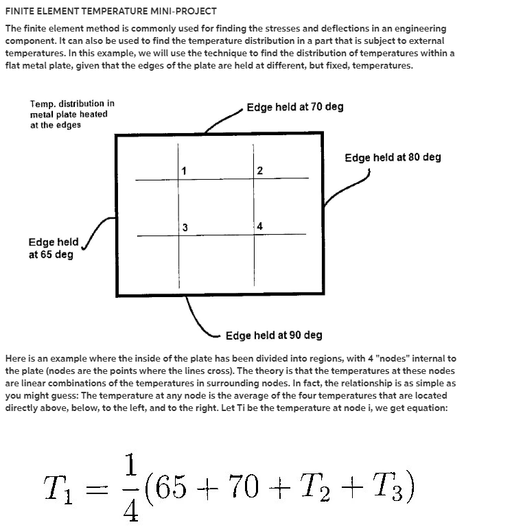 Solved Finite Element Temperature Mini Project The Finite