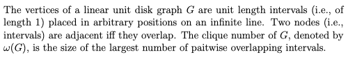 Solved The vertices of a linear unit disk graph G are unit | Chegg.com