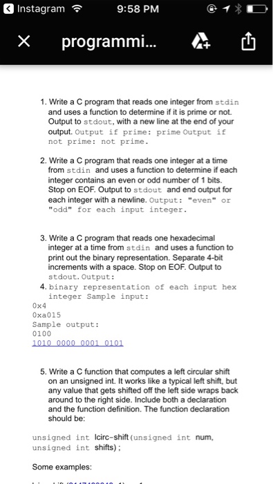 Solved Write A C Program That Reads One Integer From Stdin