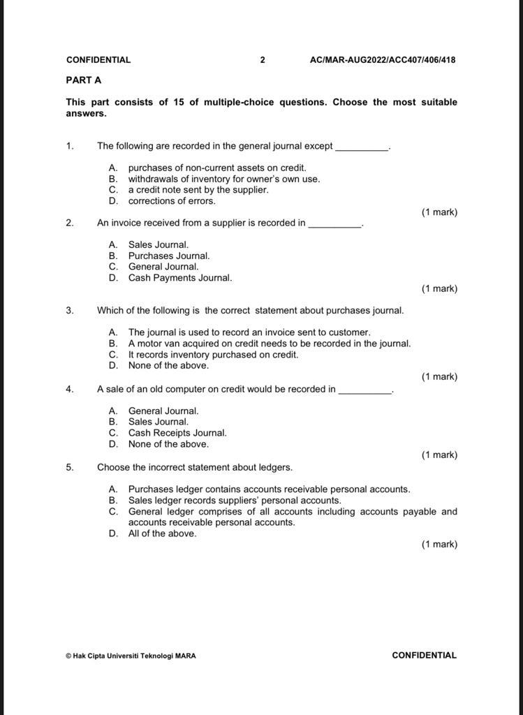 Solved 1 The Following Are Recorded In The General Journal Chegg