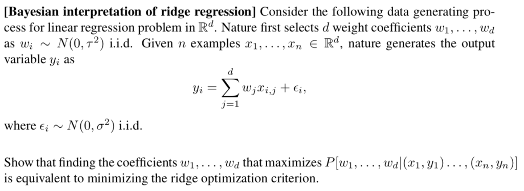 [Bayesian interpretation of ridge regression] | Chegg.com