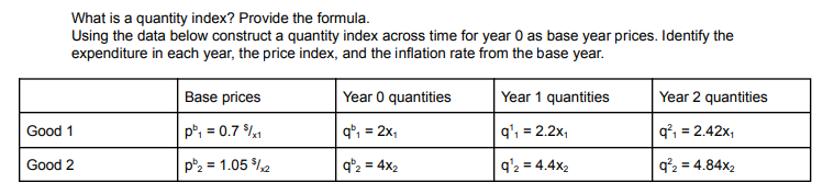 Solved What is a quantity index? Provide the formula. Using | Chegg.com