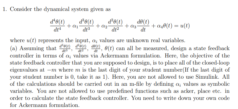 Solved Please calculate differantial Equation, A, B, C, D | Chegg.com