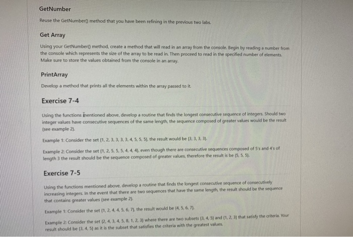 Solved Please help, I have GetNumber written and shown. I | Chegg.com