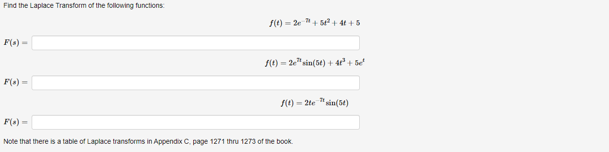 Solved Find the Laplace Transform of the following | Chegg.com