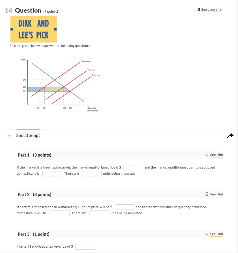Solved 14 Question (7 points) @ See page 646 DIRK AND LEE'S | Chegg.com