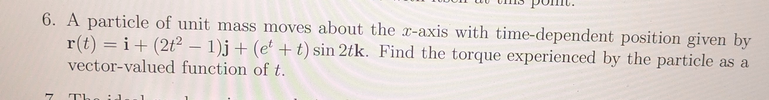 Solved A particle of unit mass moves about the x-axis with | Chegg.com