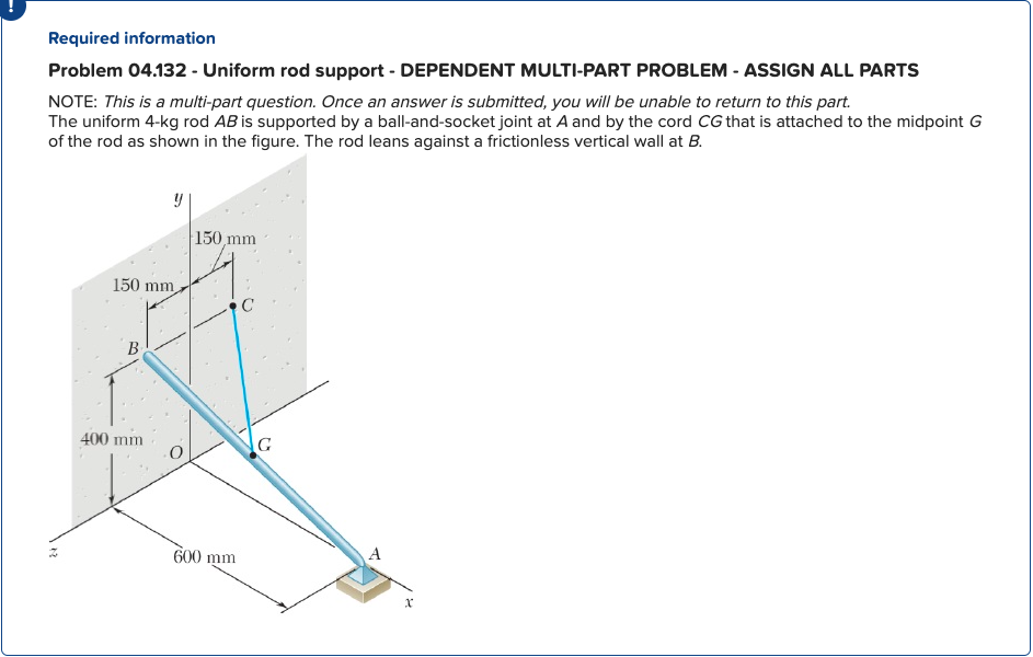 Solved Required information Problem 04.132 - Uniform rod | Chegg.com