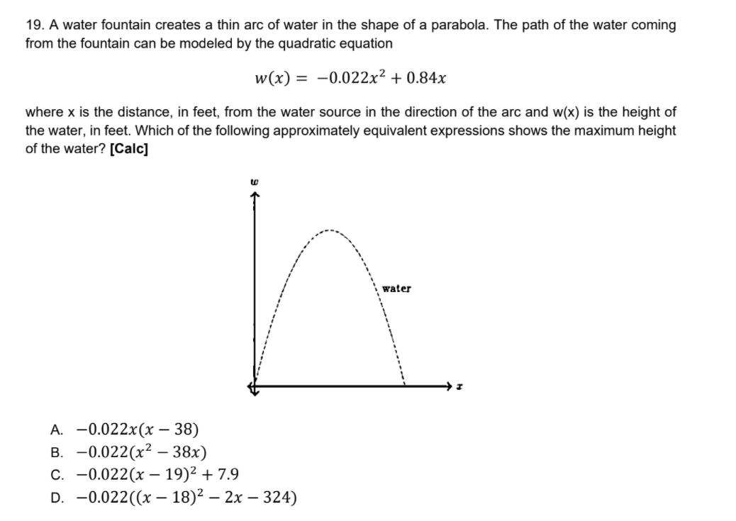 Water Fountain Parabola