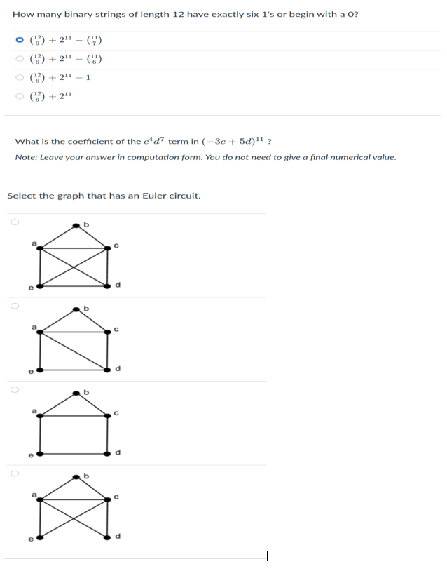 Solved How Many Binary Strings Of Length 12 Have Exactly Six