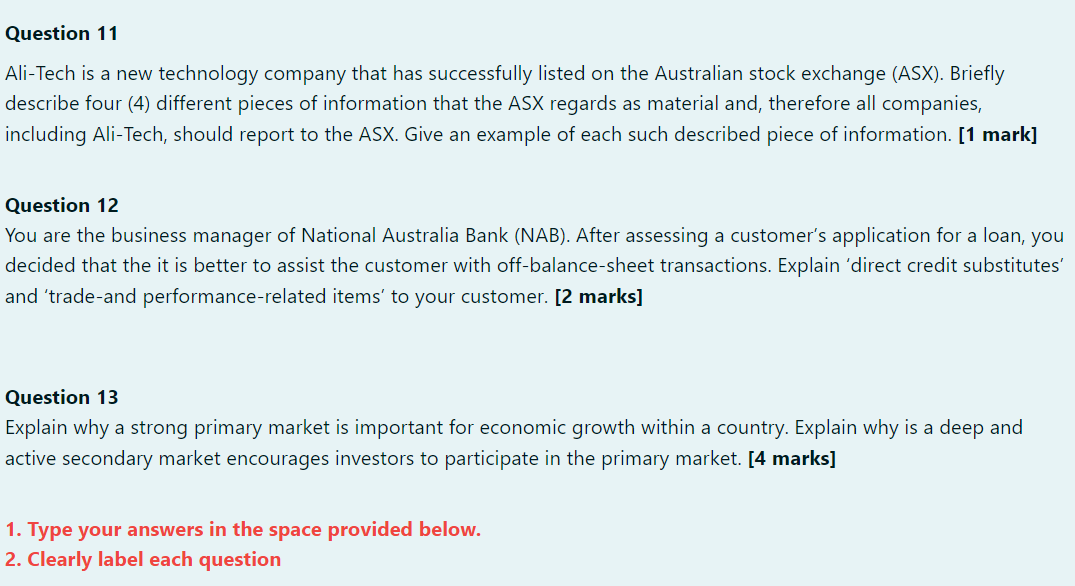 Solved Question 11 Ali-Tech is a new technology company that | Chegg.com