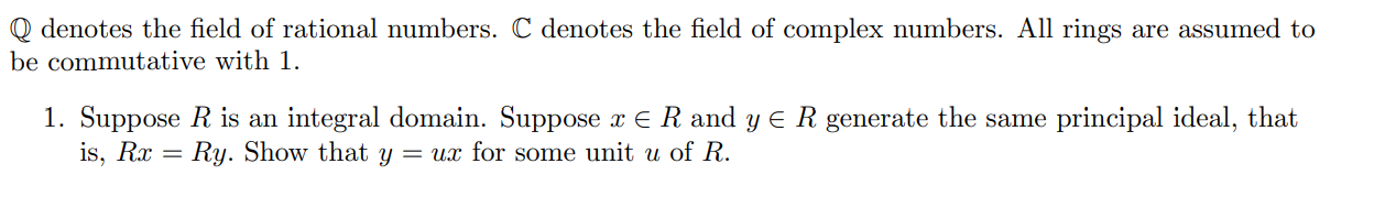 Solved Q denotes the field of rational numbers. C denotes | Chegg.com