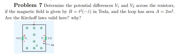 Solved Problem 7 Determine the potential differences V1 and | Chegg.com
