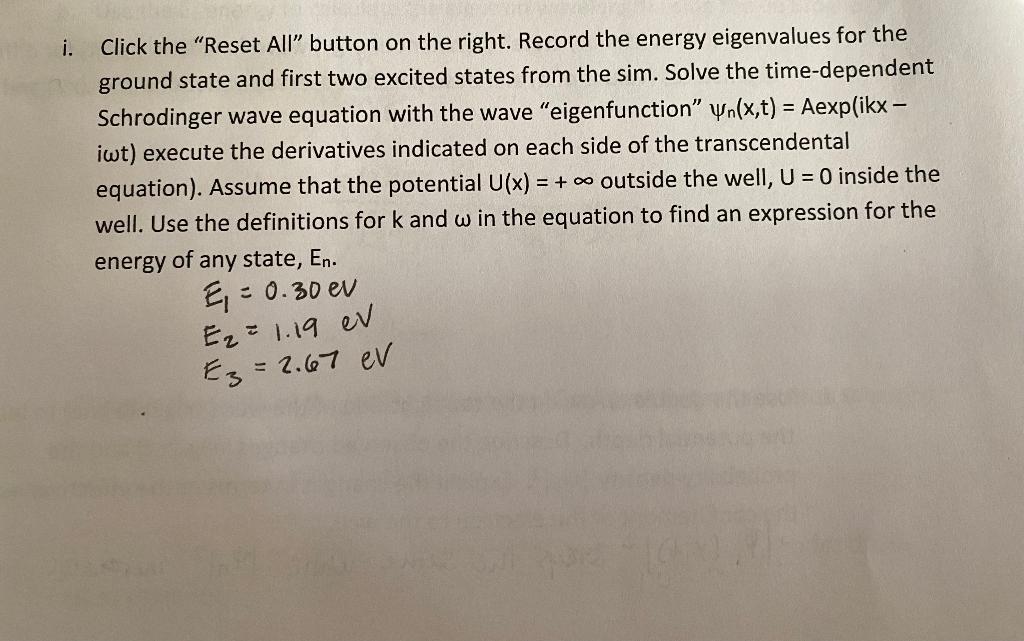 Solved Click the "Reset All" button on the right. Record the | Chegg.com
