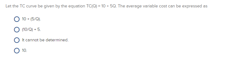 Solved Let the TC curve be given by the equation TC(Q) | Chegg.com