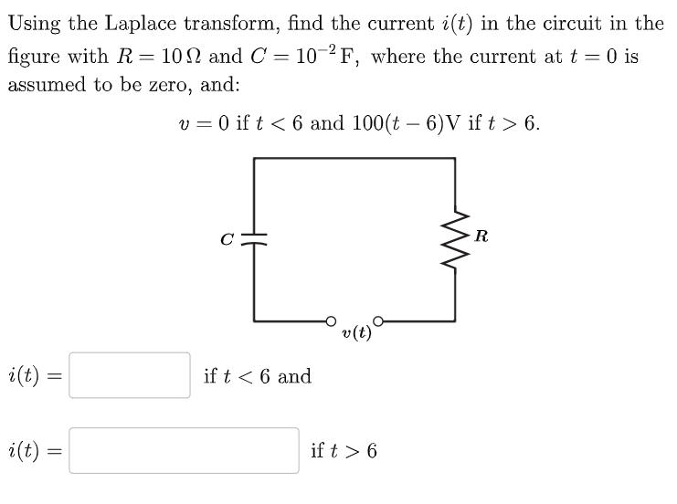 Solved Using the Laplace transform, find the current i(t) in | Chegg.com