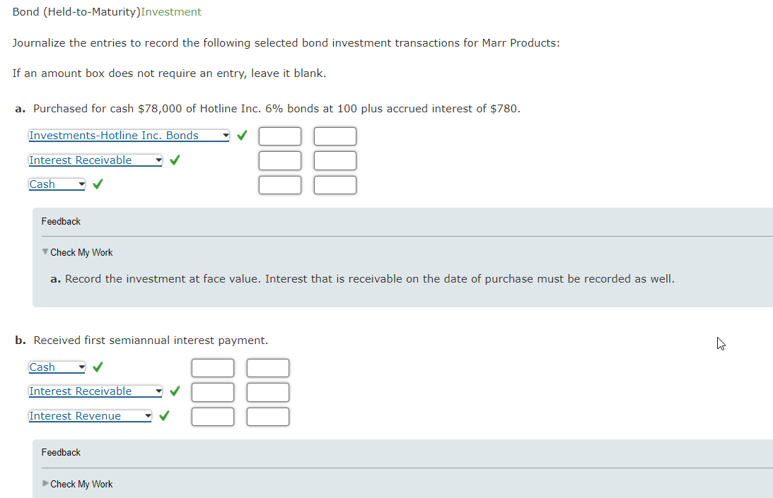 Solved Bond (Held-to-Maturity)Investment Journalize the | Chegg.com