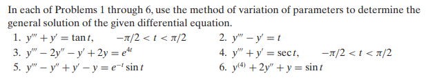 Solved In each of Problems 1 through 6 , use the method of | Chegg.com