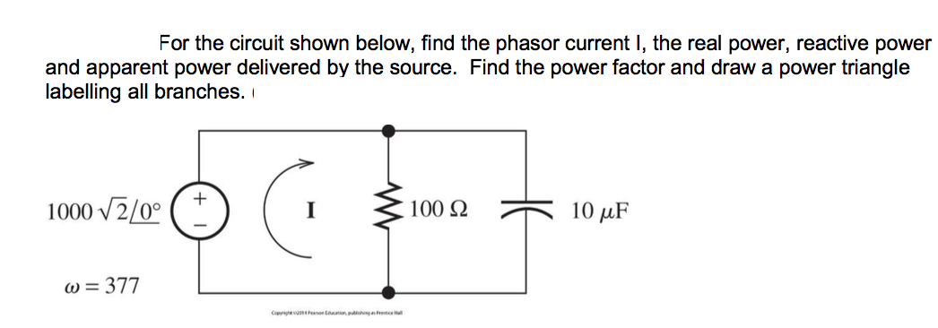Solved For the circuit shown below, find the phasor current | Chegg.com