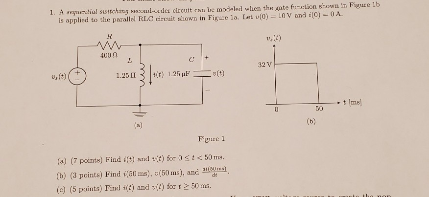 Solved 1. A sequential switching second-order circuit can be | Chegg.com