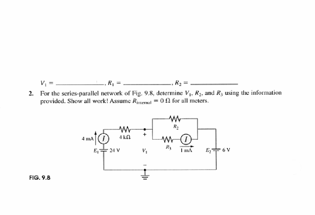 Solved 1. For the series-parallel network of Fig. 9.7, | Chegg.com
