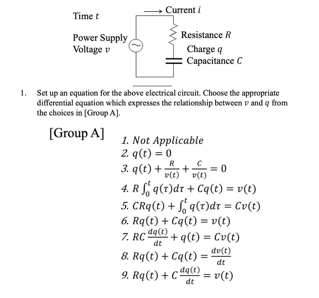 Solved Set up an equation for the above electrical circuit. | Chegg.com