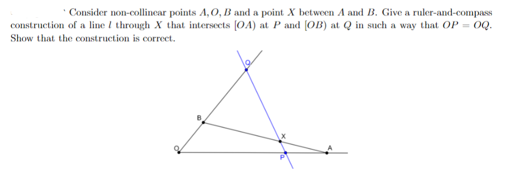 Solved Consider non-collinear points A,O,B and a point X | Chegg.com