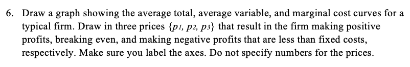Solved 6. Draw a graph showing the average total, average | Chegg.com