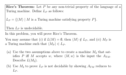 Rice's Theorem: Let P be any non-trivial property of | Chegg.com