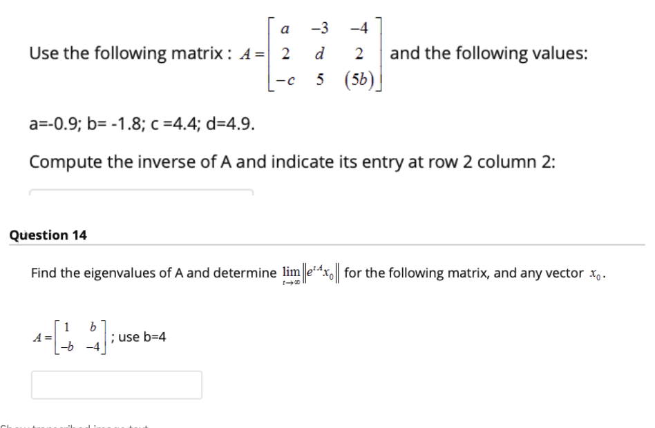 Solved Ta -3 -4] Use the following matrix: A = 2 d 2 and the | Chegg.com