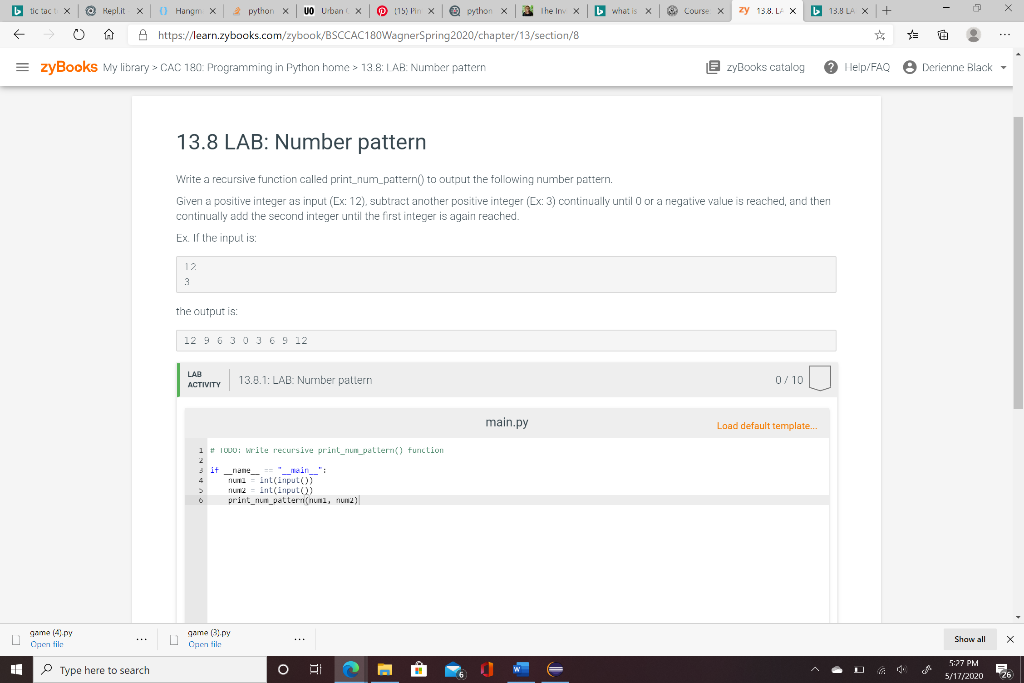 Solved For Python B Tic Tact X Hepl It X X 0 Hangm X Py