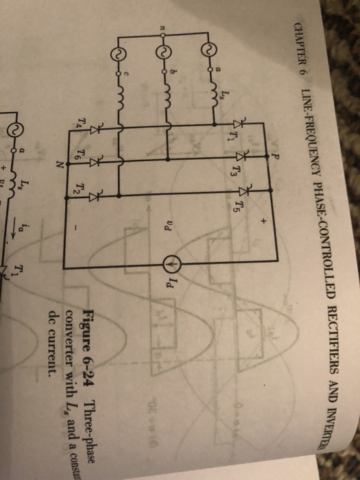 Solved 6-12)n the three-phase converter of Fig. 6-24, VLL = | Chegg.com