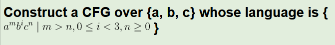 Solved Construct a CFG over {a,b,c} whose language is \{ | Chegg.com