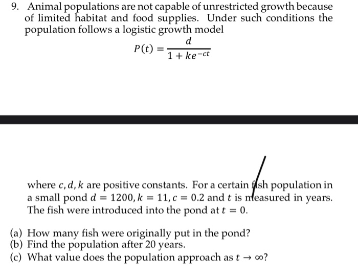 Solved 9. Animal populations are not capable of unrestricted | Chegg.com