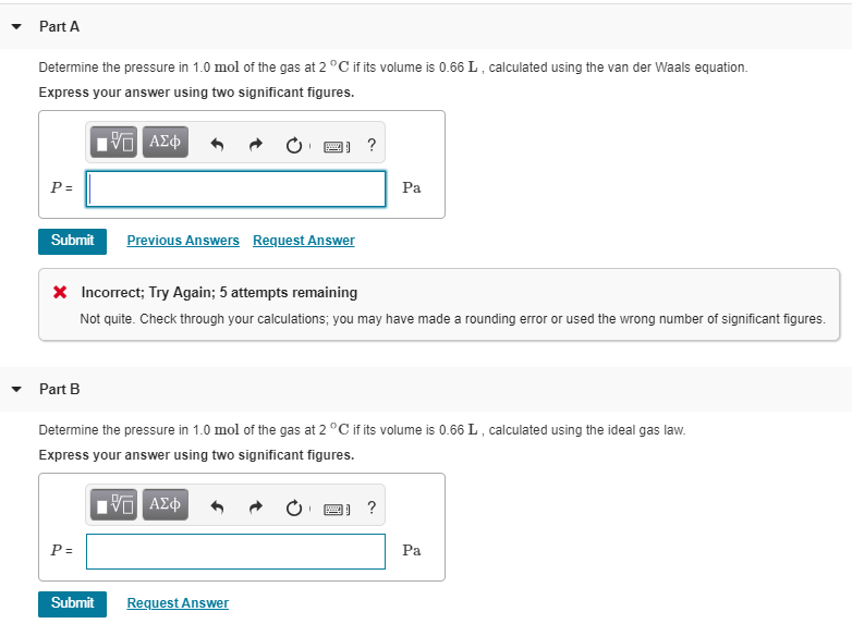 Solved Constants I Periodic Table For oxygen gas, the van | Chegg.com