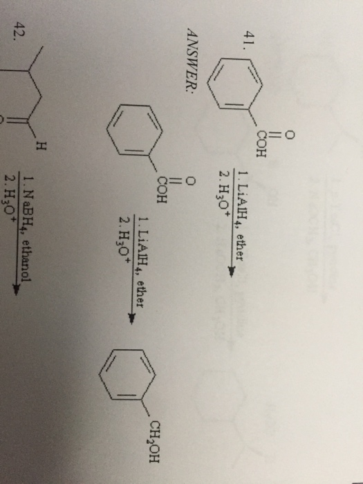 Solved Coh 41 1 Lialh4 Ether 2 H3o 4 Answer Coh Ch2oh