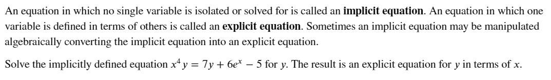 Solved An equation in which no single variable is isolated | Chegg.com