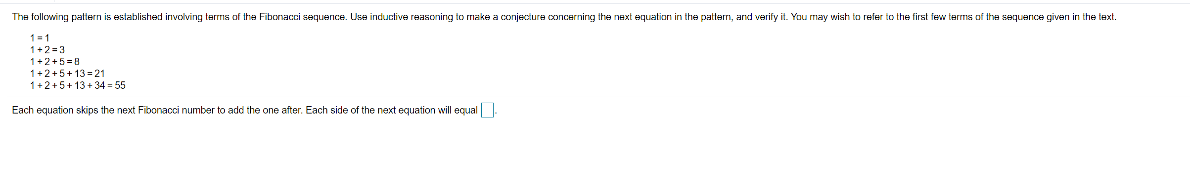 Solved The following pattern is established involving terms | Chegg.com