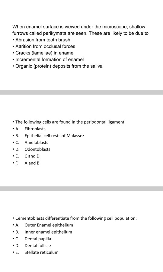 Solved When enamel surface is viewed under the microscope, | Chegg.com